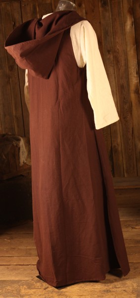 Long Brown Hooded Robe order online with larp-fashion.co.uk