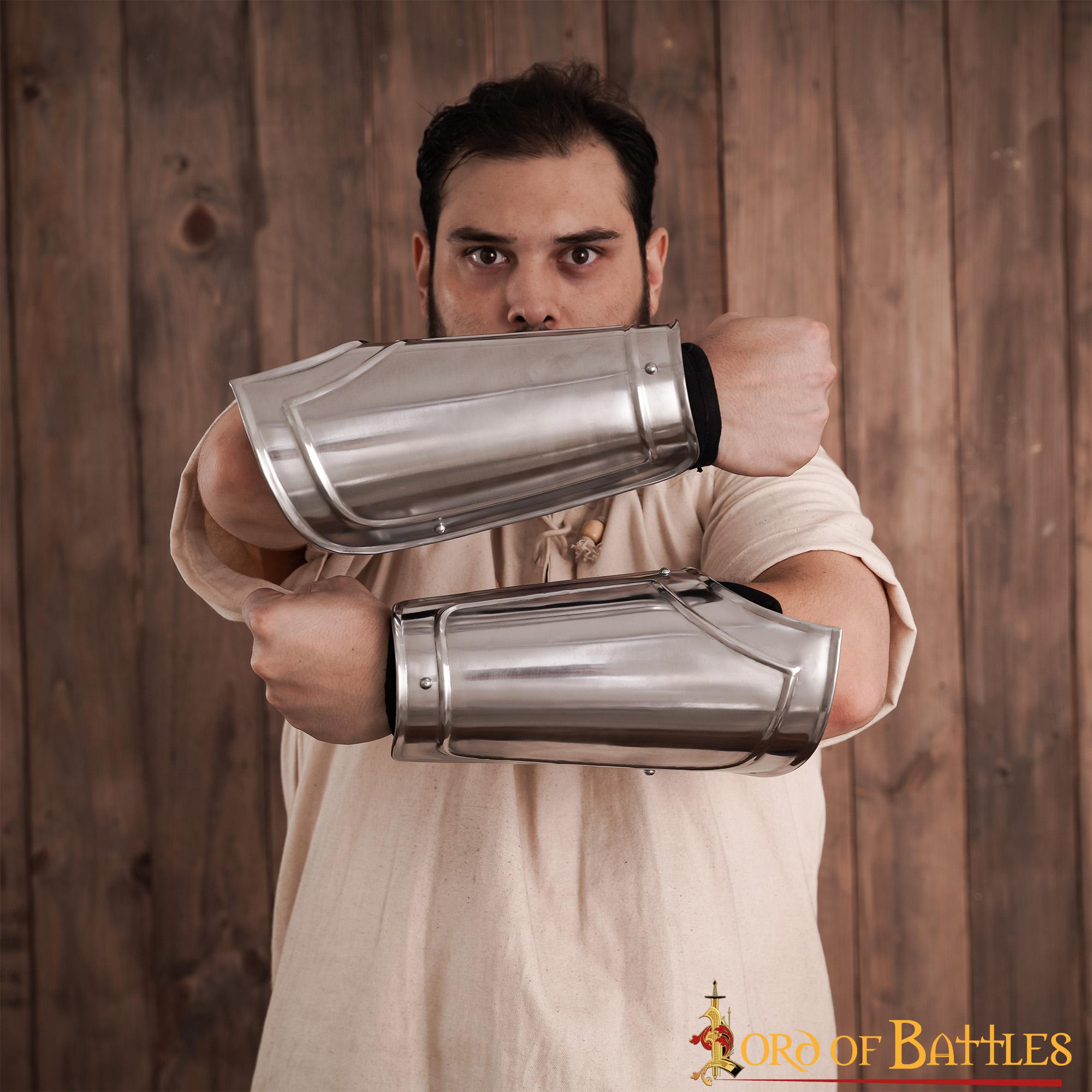 Medieval Fantasy Simple Bracers, Polished, 1,3mm order online with larp ...