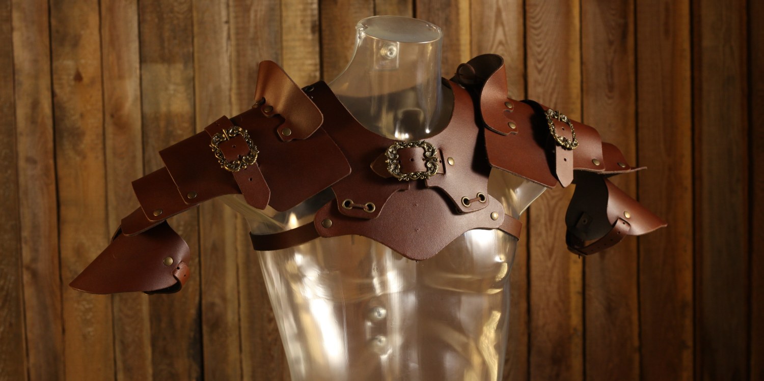 Larp Leather Shoulder Armour Pauldrons brown order online with larp ...