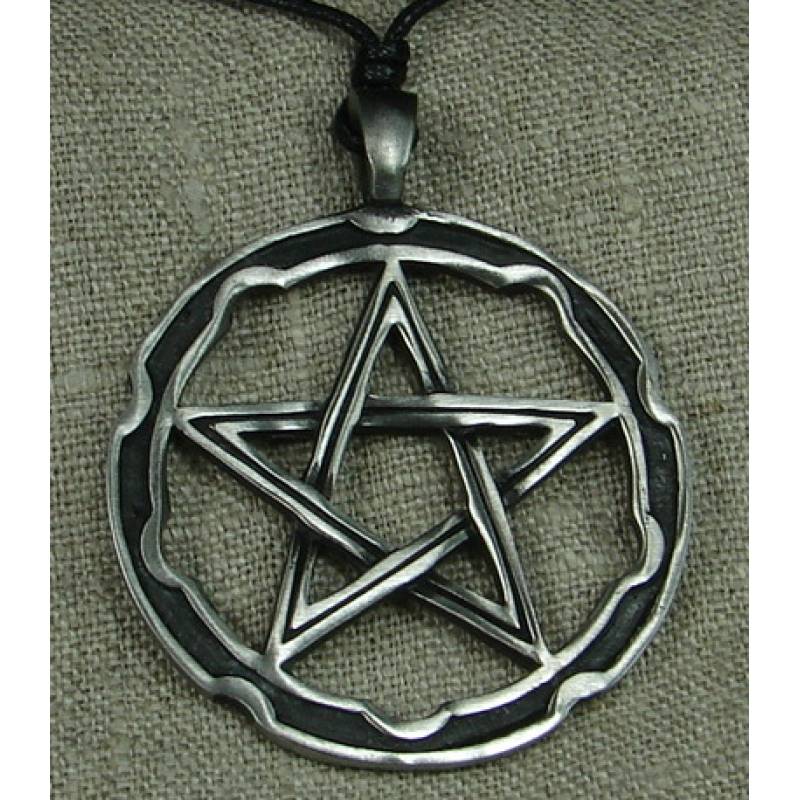 Pendant Pewter Pentagram 4,5cm order online with larp-fashion.co.uk
